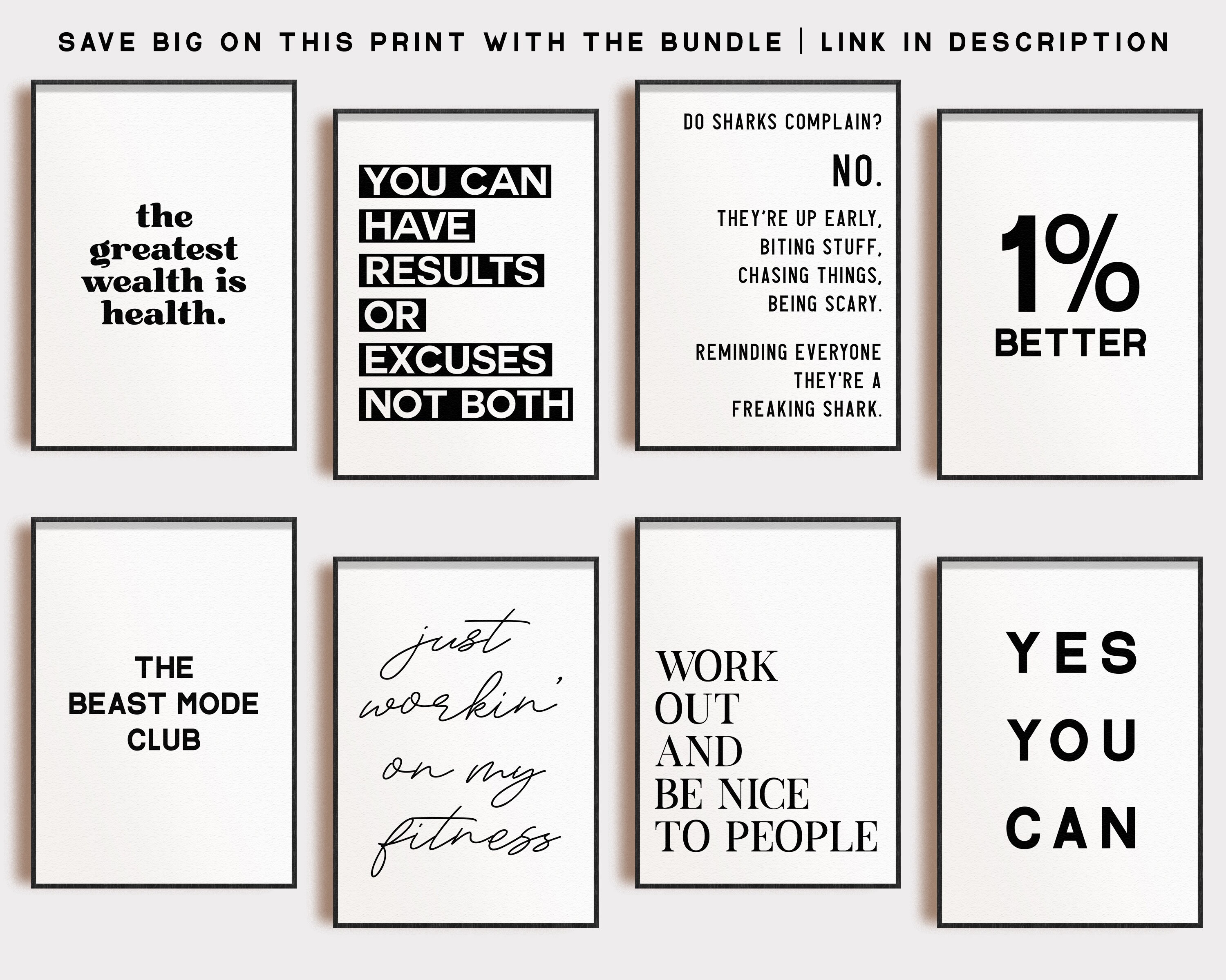 Home Gym Decor | Motivational Poster | Gym Wall Art | Gym Poster ...