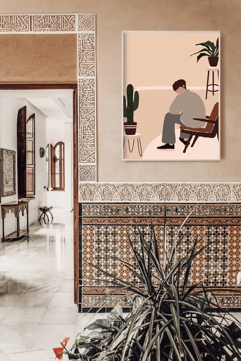 Male Wall Art Instant Download Fashion Poster Abstract | Etsy