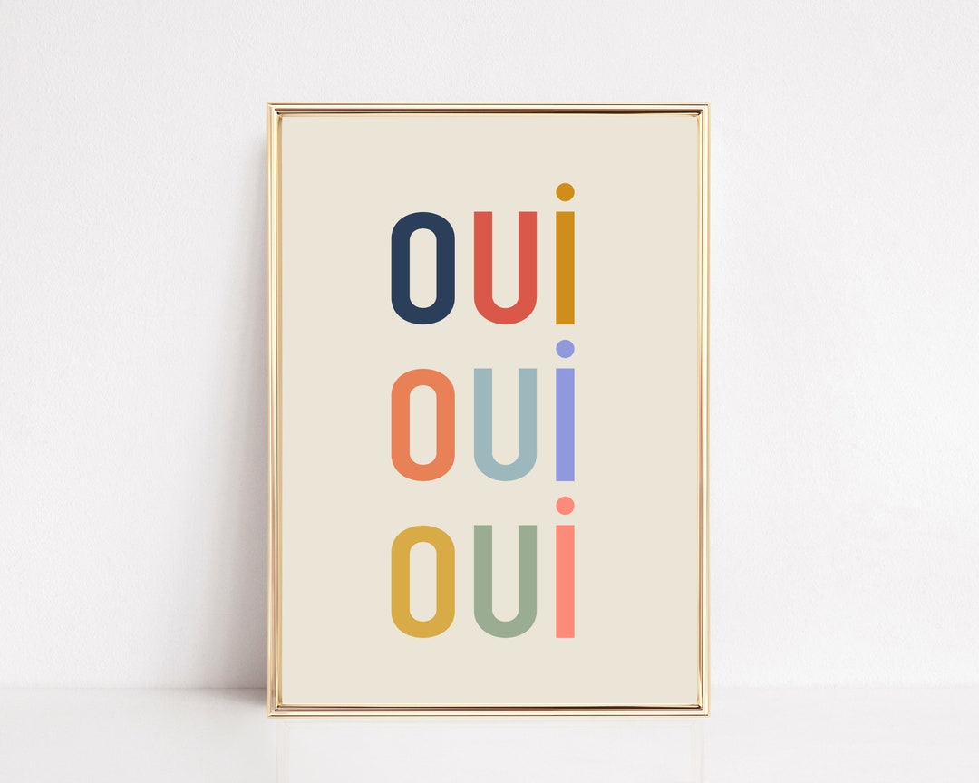 Oui Oui Art Print | French Home Decor | French Art Print | French Wall ...