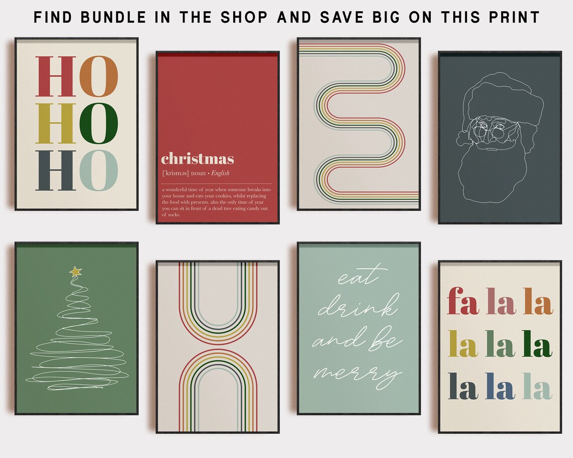 Ho Ho Ho Printable Ho Ho Ho Print Colorful Christmas - Etsy