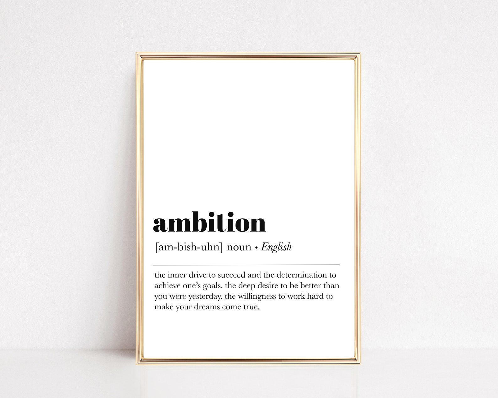 Ambition Definition Print | Office Wall Art | Entrepreneur Gift | Home ...