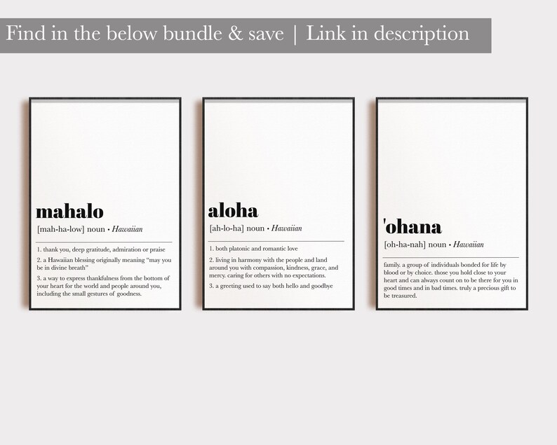Aloha Definition Print Hawaiian Wall Art Aloha Vibes Print - Etsy