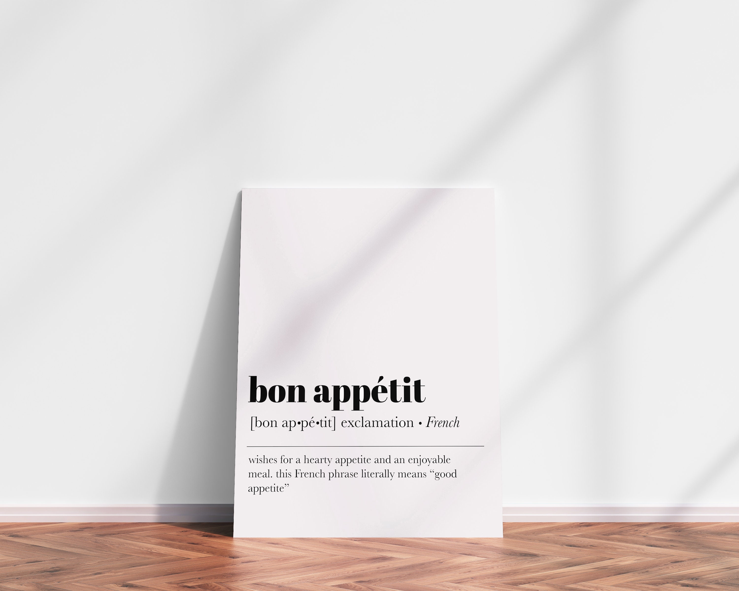 Kitchen Wall Art | Bon Appetit Definition Print | Dining Room Wall Art ...