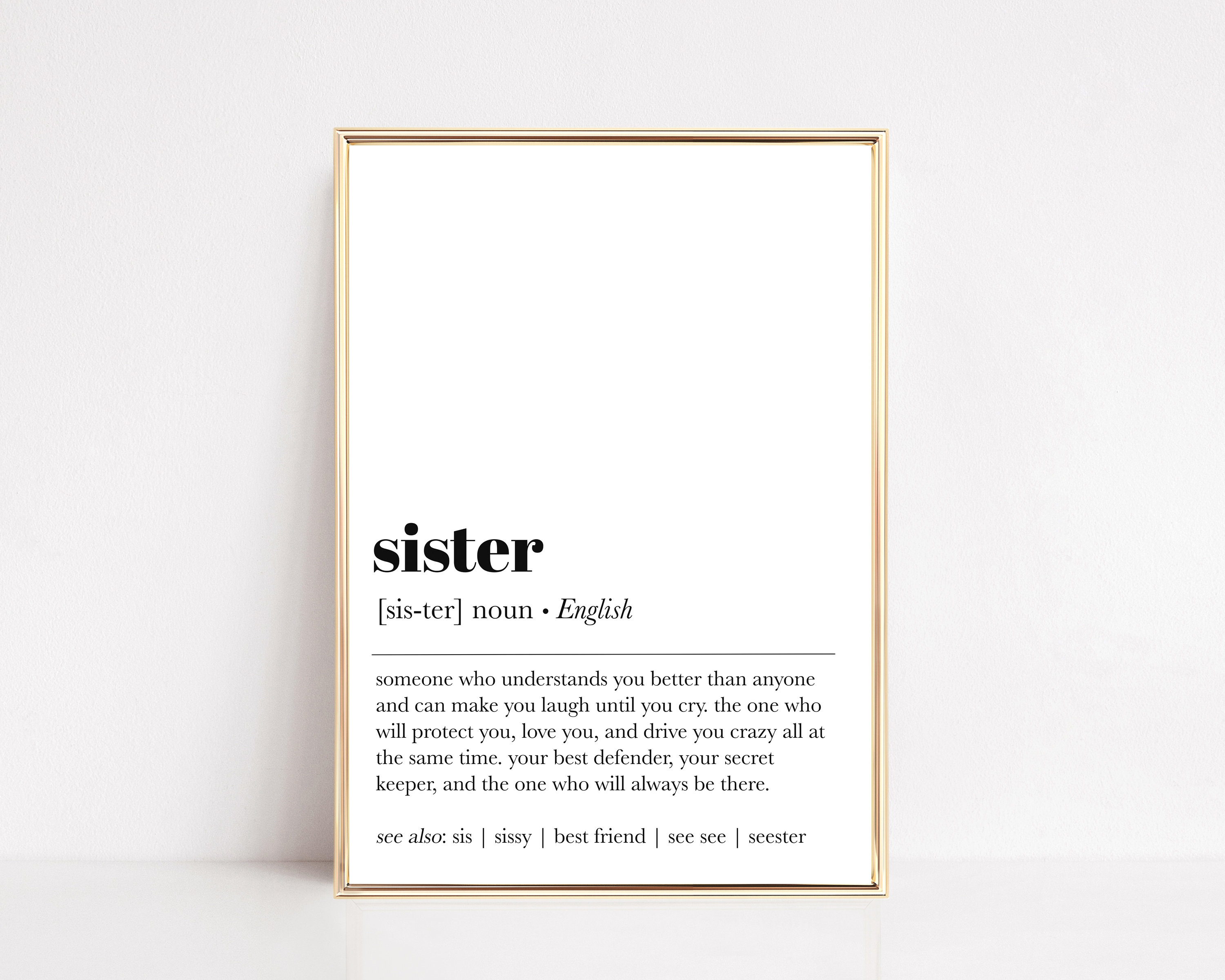Sister Definition Print Gifts for Sister Gifts for Her - Etsy