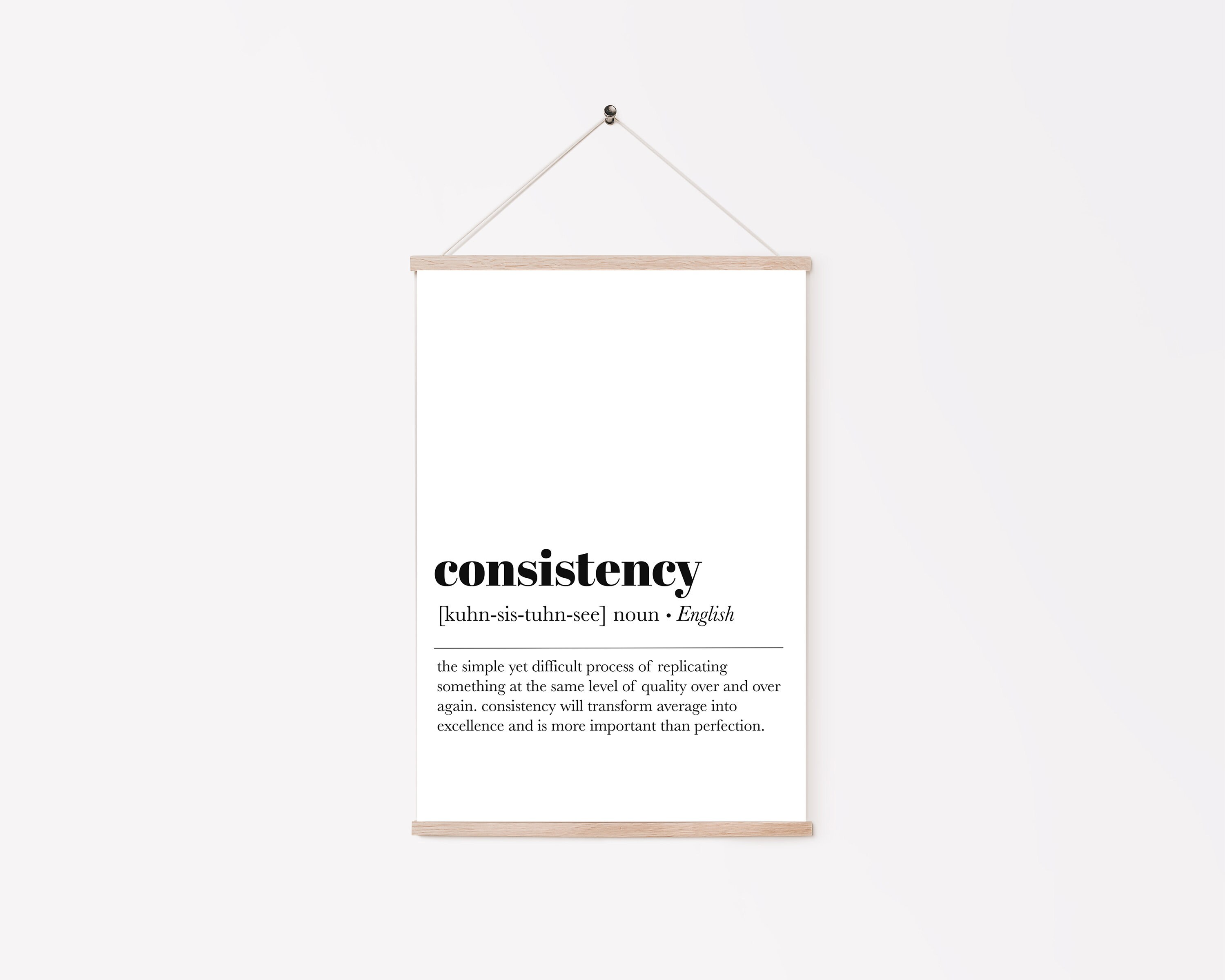 Consistency Definition Print | Office Wall Art | Home Office Decor ...