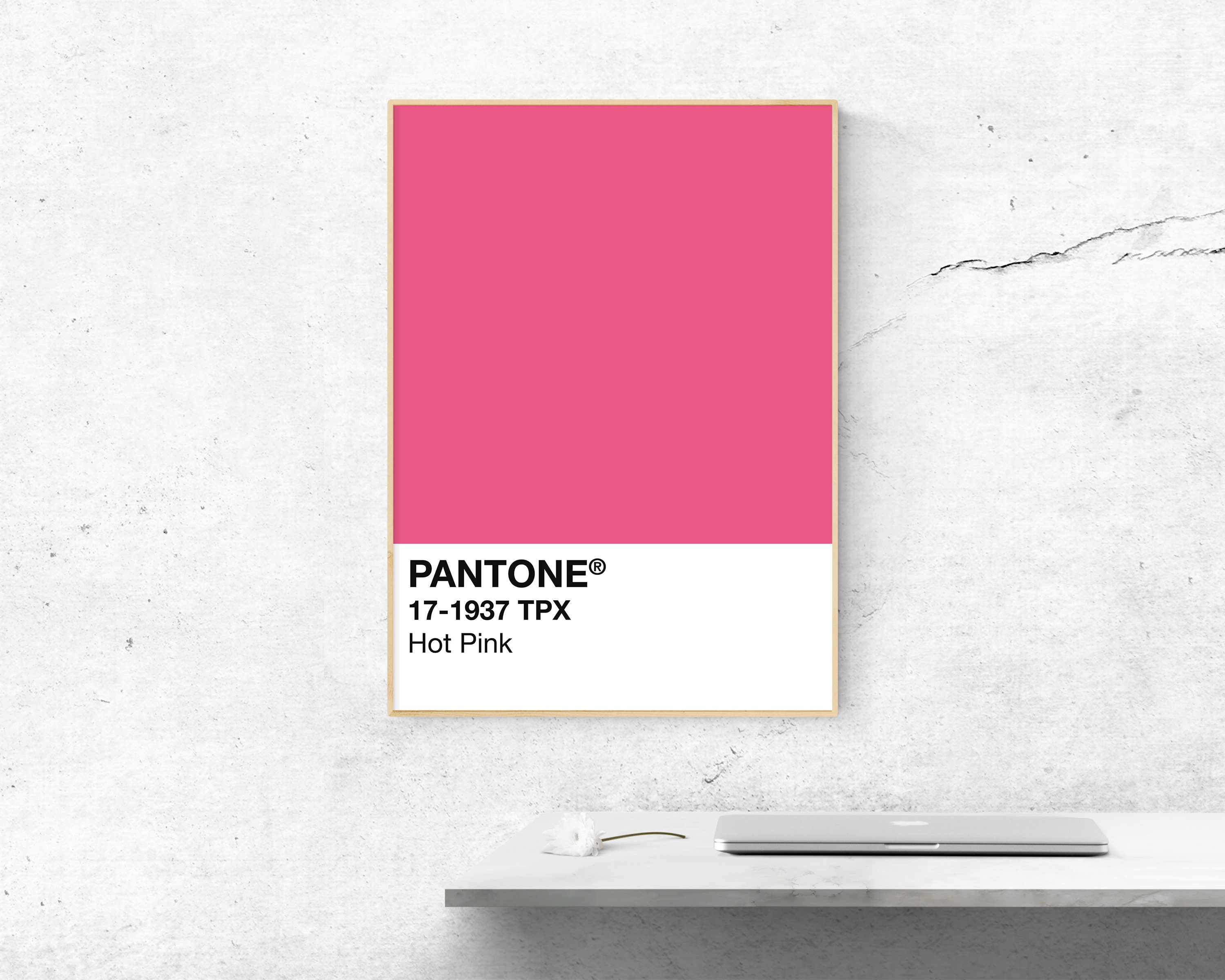Pantone Hot Pink Printable Pink Pantone Poster Home Office Etsy | My ...