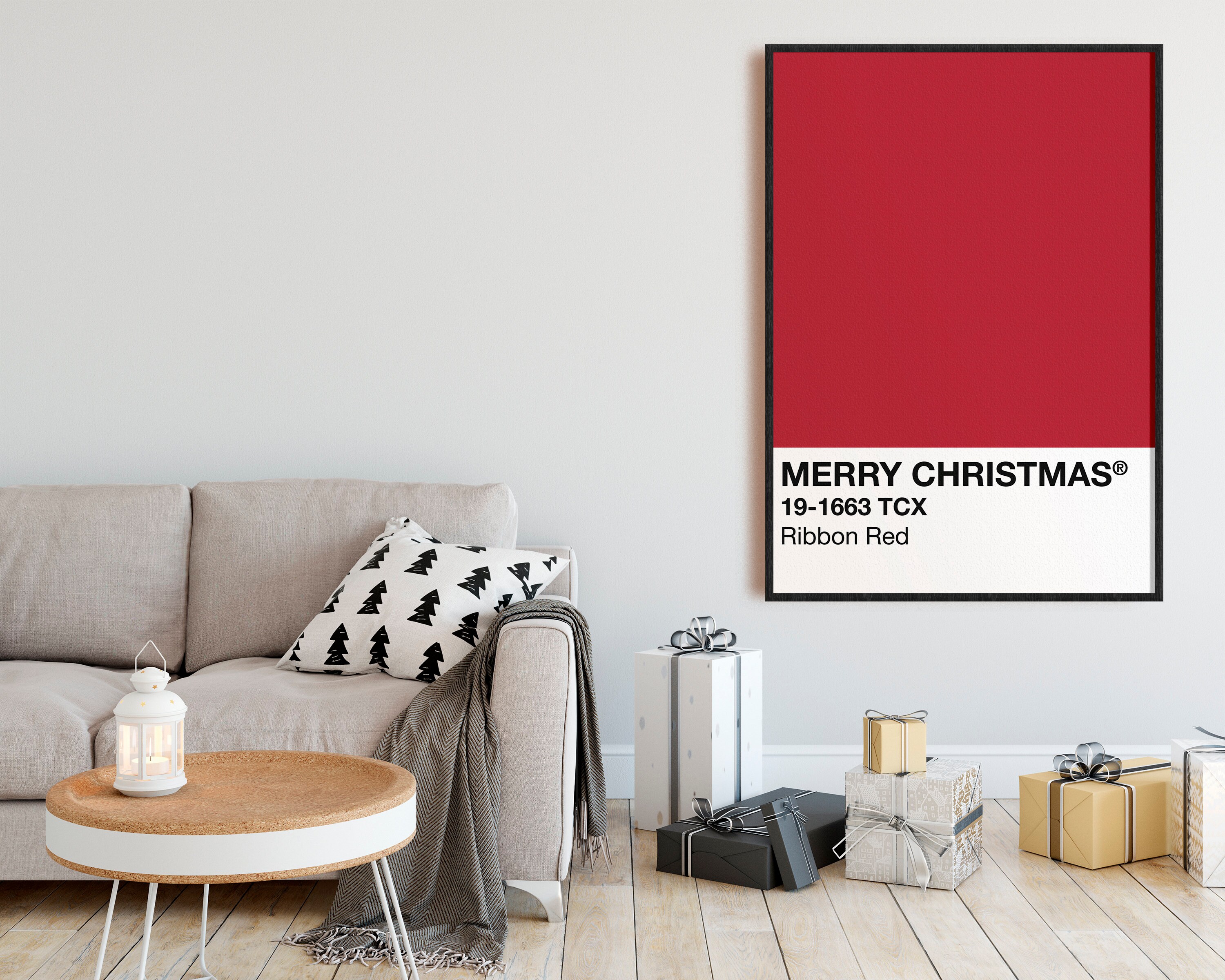 Christmas Print Christmas Wall Art Red Christmas Decor - Etsy