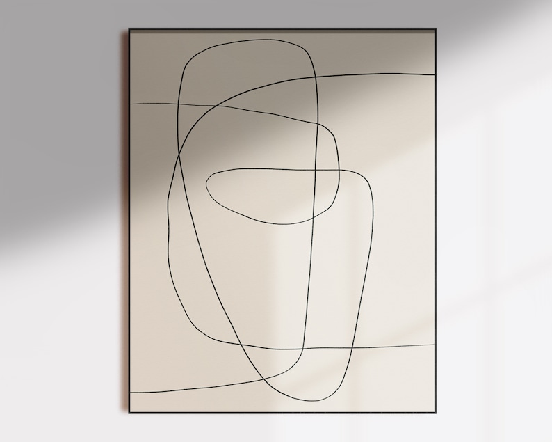 Abstract Scribble Fine Line Art Printable | One Line Art Print ...