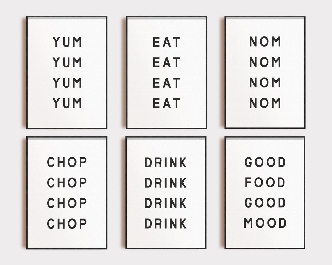 Kitchen Prints 6 PRINTABLES Kitchen Decor Kitchen Wall - Etsy