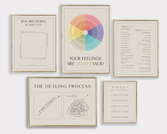 Mental Health Art Printable Gallery Wall Set Set of 5 Prints - Etsy
