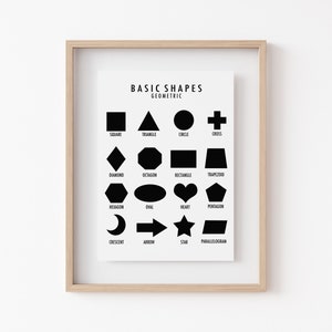Shapes Poster | Neutral Classroom Decor | Educational Poster | Playroom ...