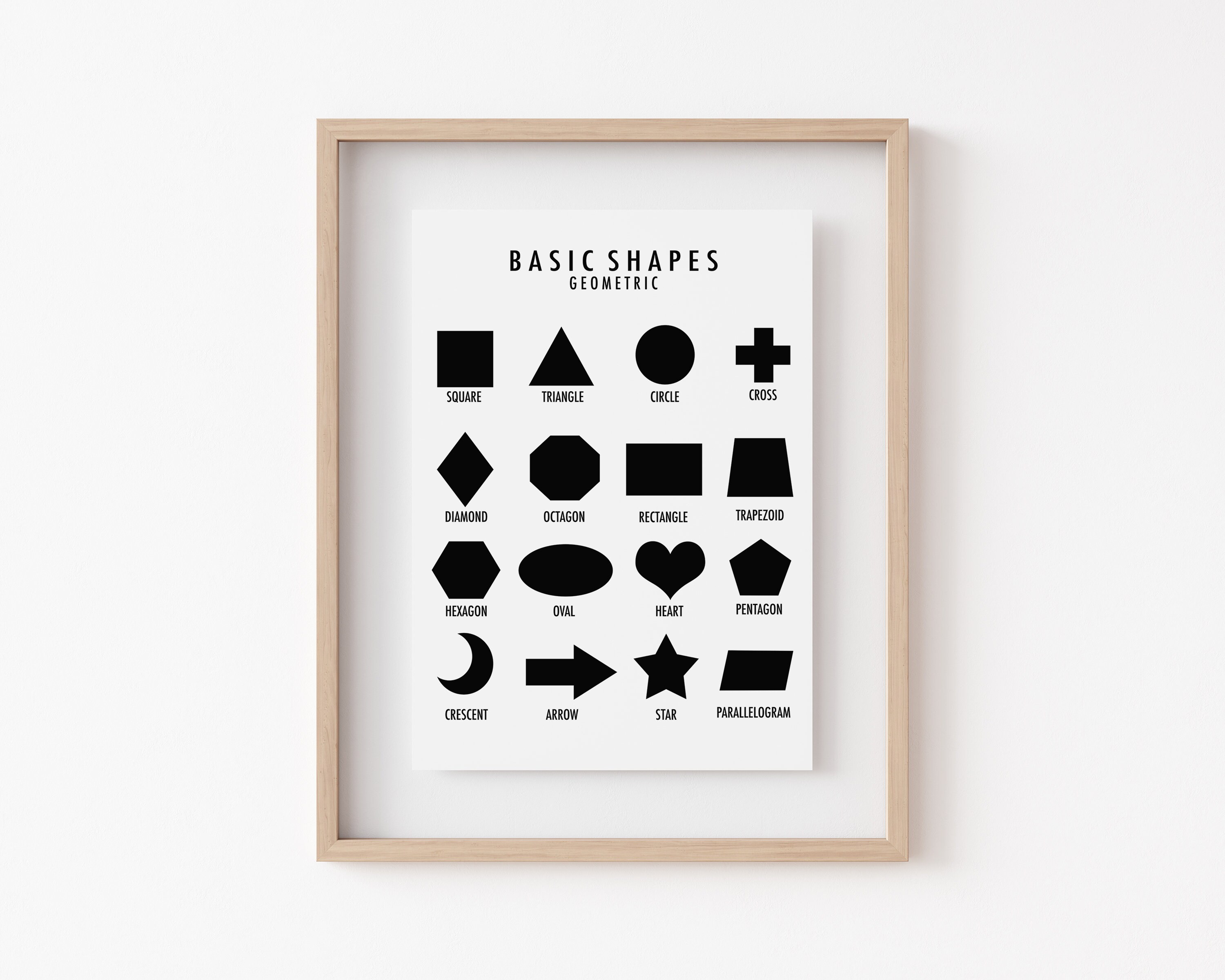 Shapes Poster | Neutral Classroom Decor | Educational Poster | Playroom ...