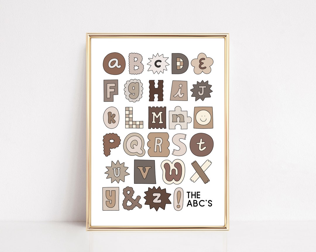 Abc Nursery Print Alphabet Poster Abc Sign Boho Nursery Decor Boys Room ...