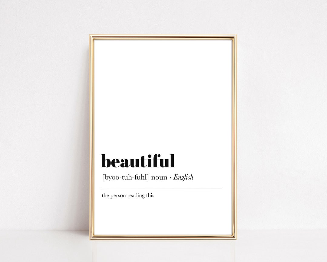 Beautiful Definition Print | Self Love Wall Art | Affirmation Wall Art ...