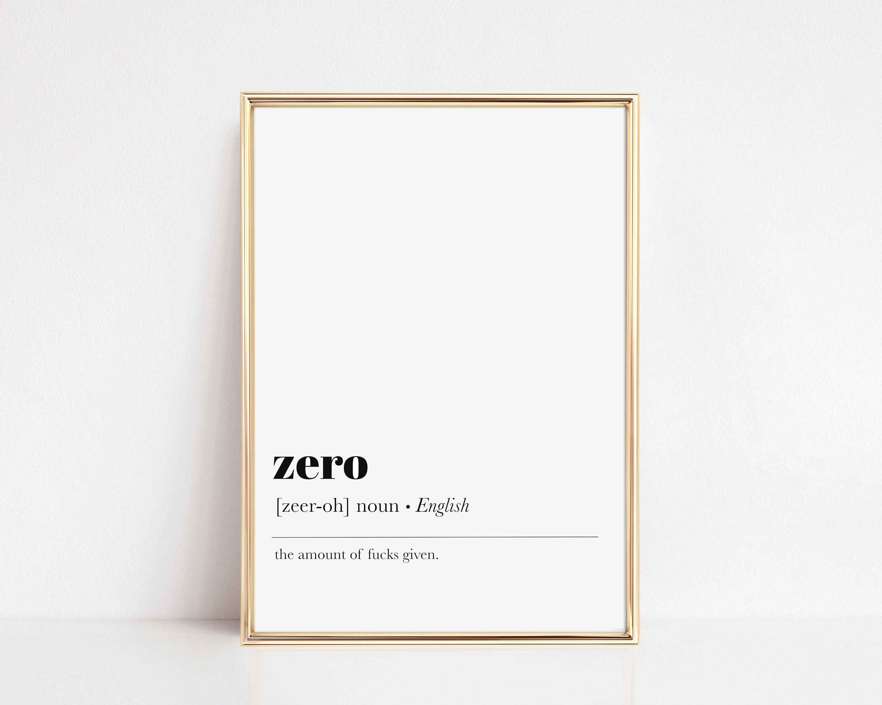 Zero Definition Print Funny Wall Art Dorm Room Decor - Etsy