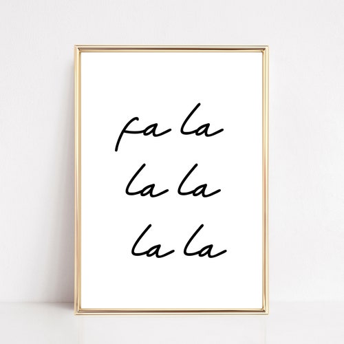 Printable Holiday Decor Fa La La Sign Minimalist Christmas - Etsy