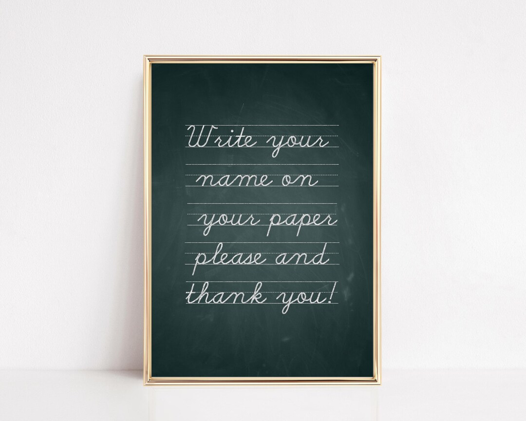 Cute Classroom Decor | Chalkboard Classroom Wall Art | Write Your Name ...