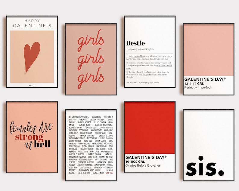 Galentines Day Decor | 16 Galentines Day Printables | Galentines Day ...
