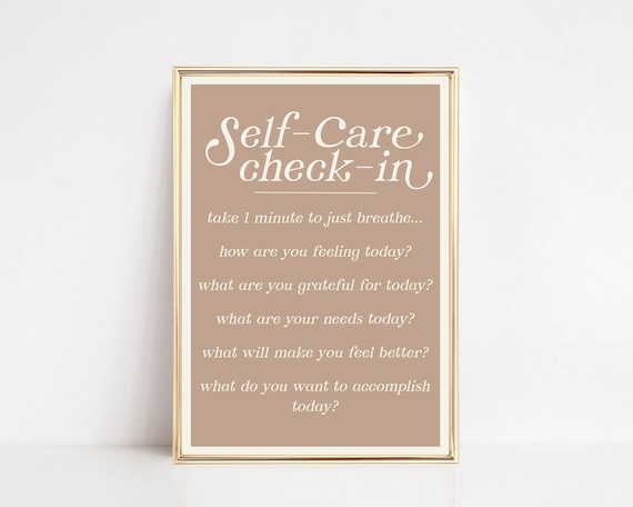 Self Care Poster Mental Health Print Mental Health Art - Etsy