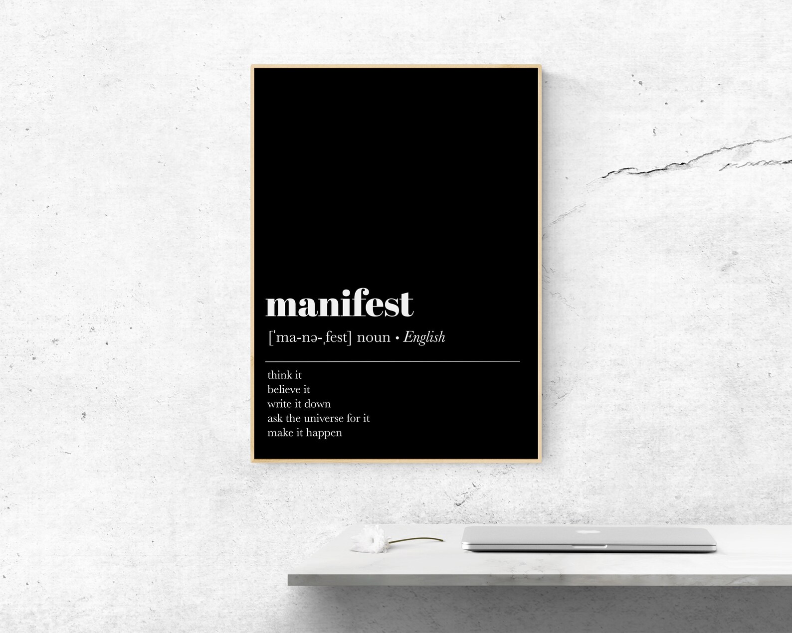 Manifest Definition Print Motivational Poster Law of | Etsy