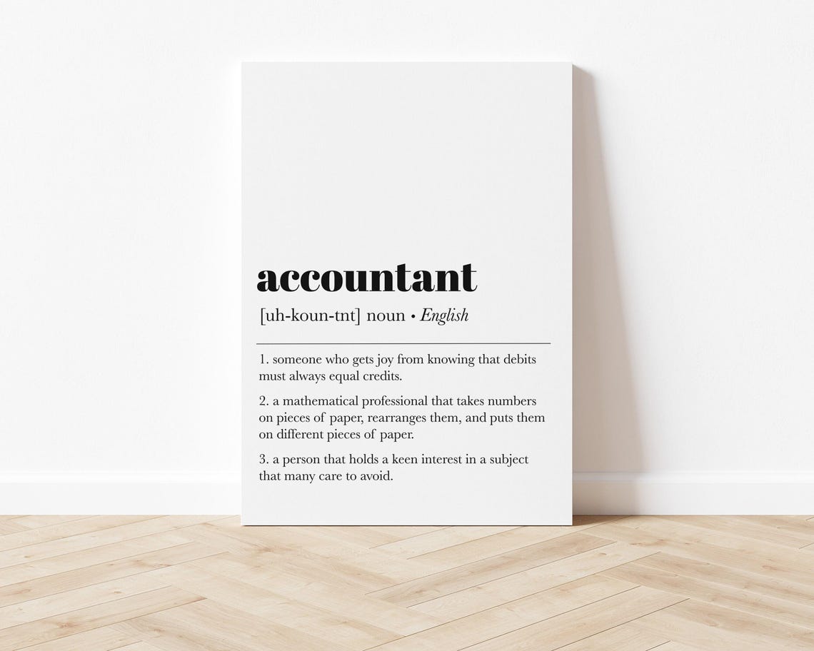 Accountant Definition Print | Accountant Office Wall Art | Funny Gift ...