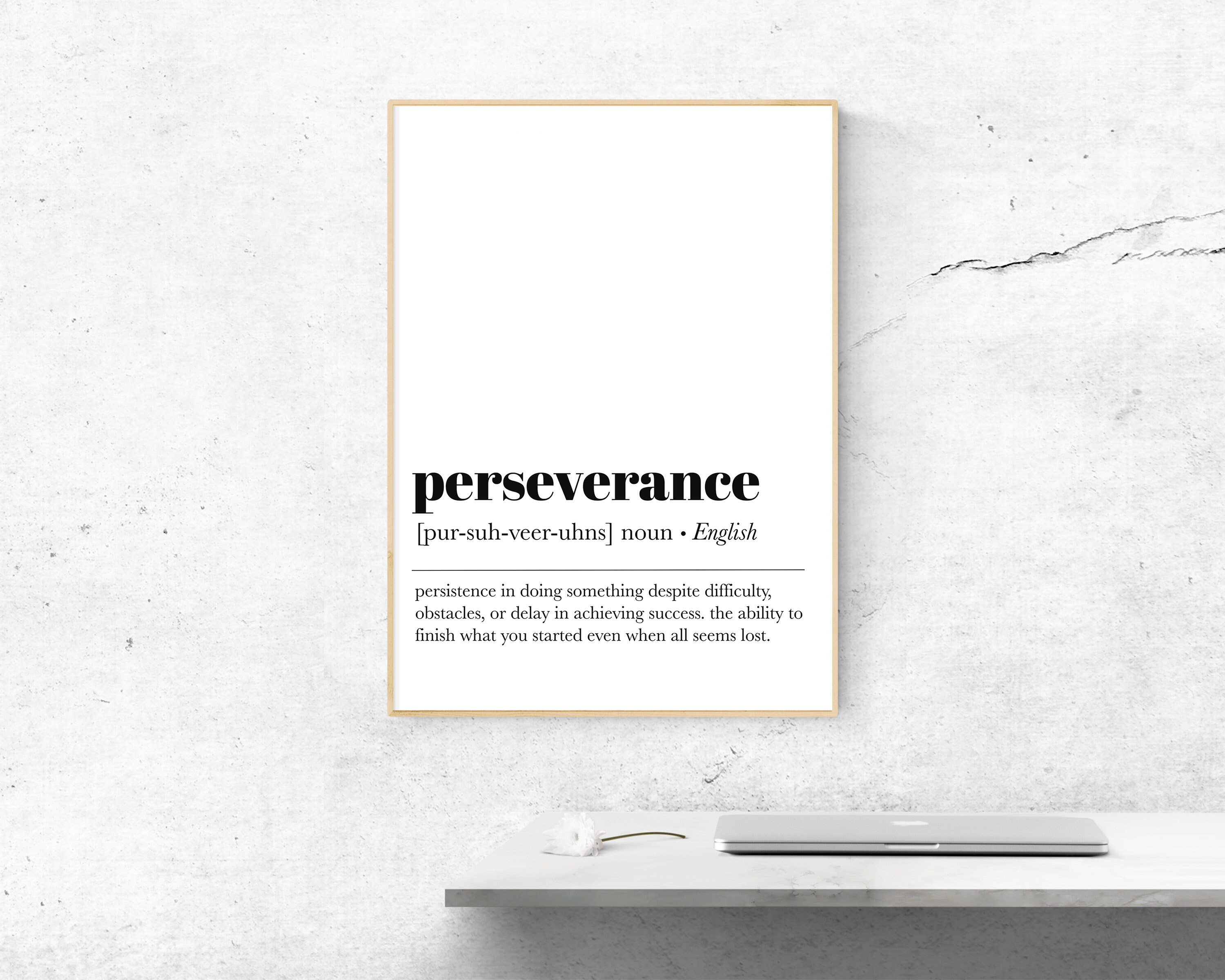 Perseverance Definition Print Motivational Wall Art Office - Etsy