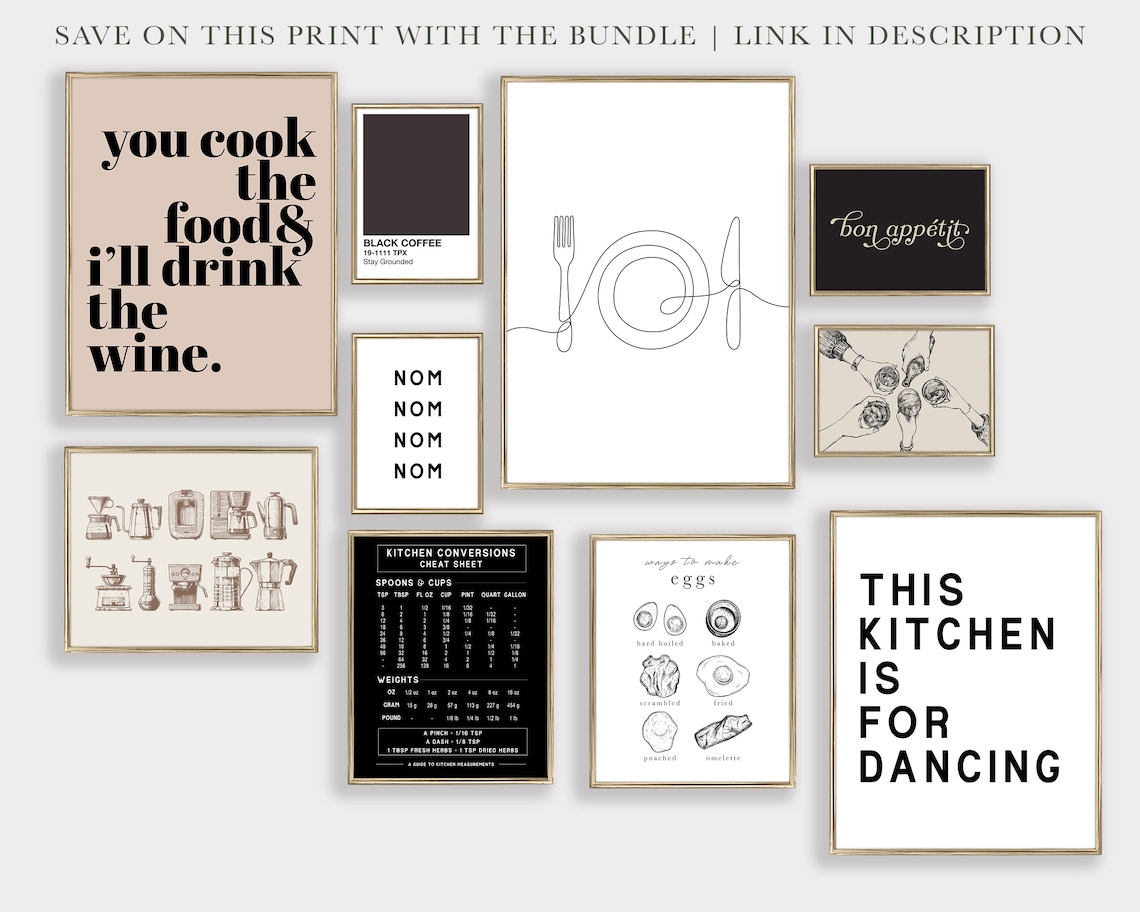 Kitchen Conversion Chart Kitchen Printable Wall Art - Etsy UK