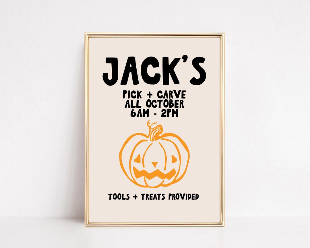 Halloween Jack O Lantern Print | Pumpkin Decor | Whimsical Halloween ...