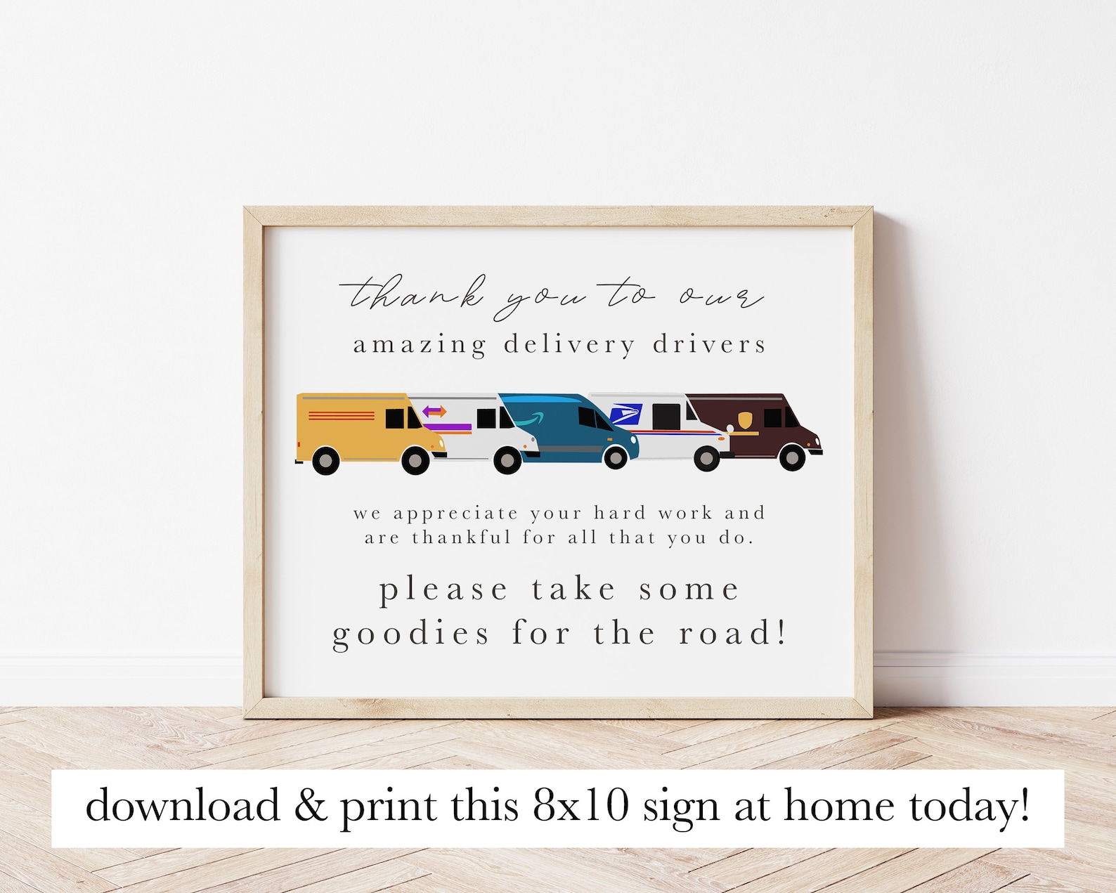 Delivery Driver Thank You Sign 8x10 Delivery Driver Snack - Etsy