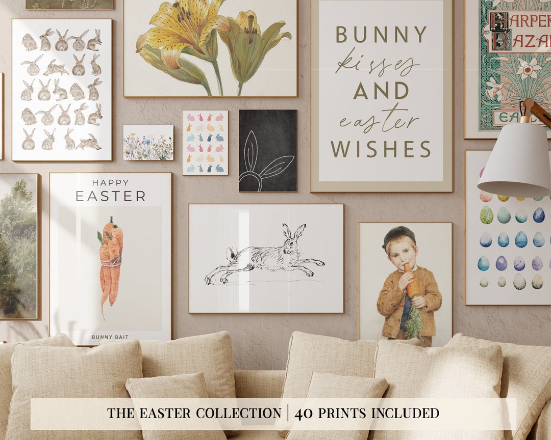 Easter Decor | 40 EASTER PRINTABLES | Easter Wall Art | Easter Art ...