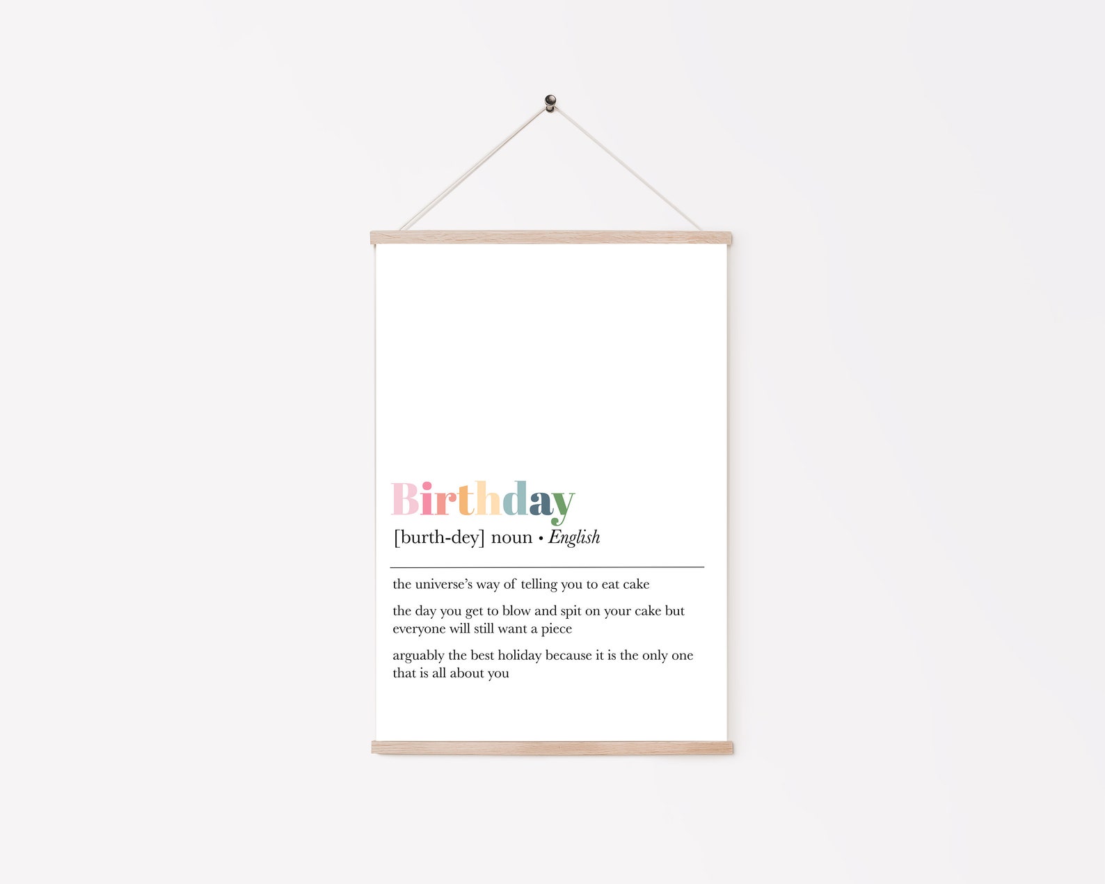 Birthday Definition Print | Birthday Wall Art | Birthday Print ...