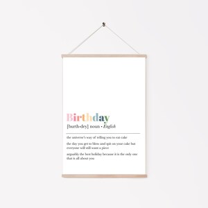 Birthday Definition Print | Birthday Wall Art | Birthday Print ...