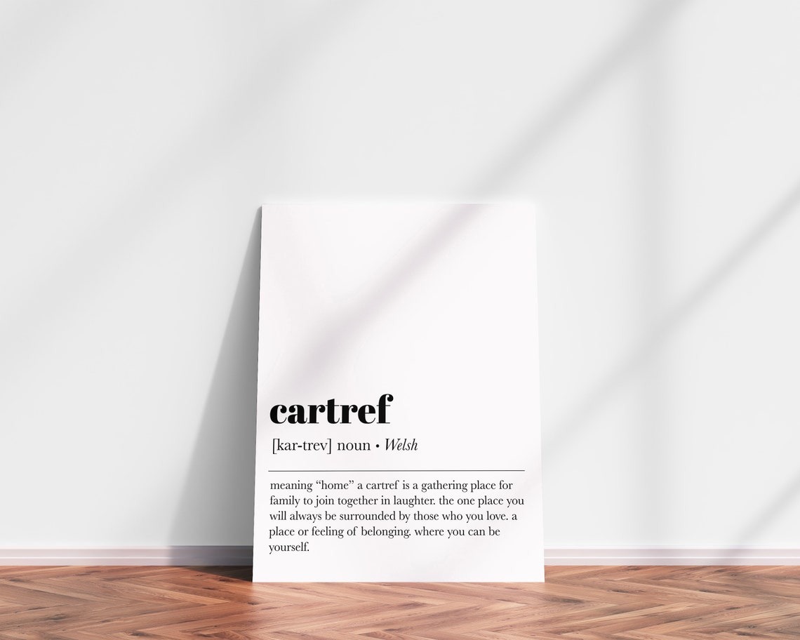 Cartref Definition Print Welsh Print Home Definition | Etsy