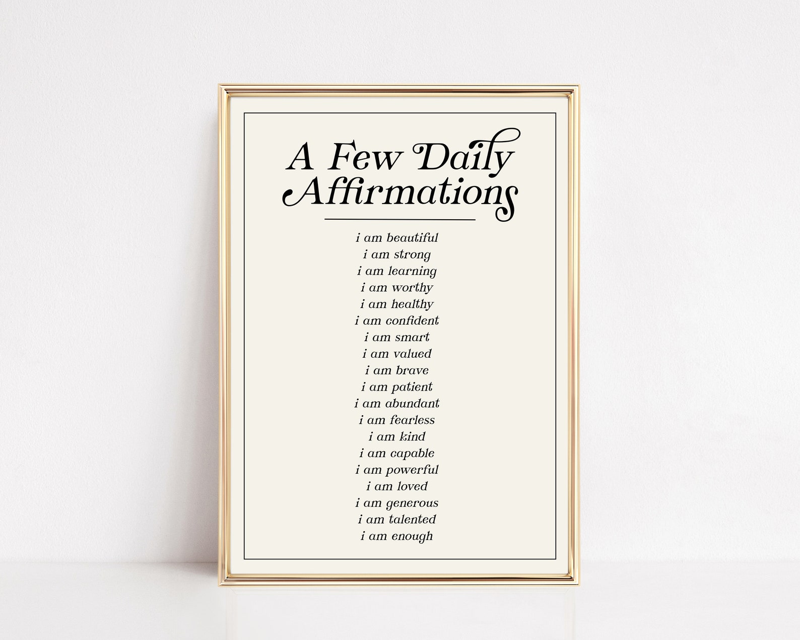Daily Affirmations Wall Art | Positive Affirmation Wall Art | Mental ...