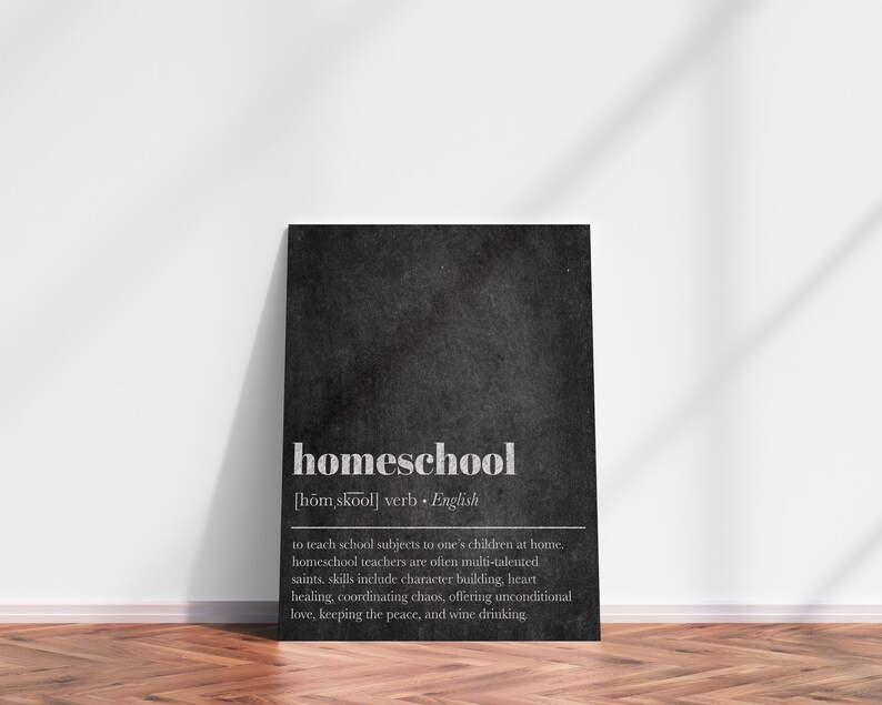 Homeschool definition print homeschool poster homeschool | Etsy