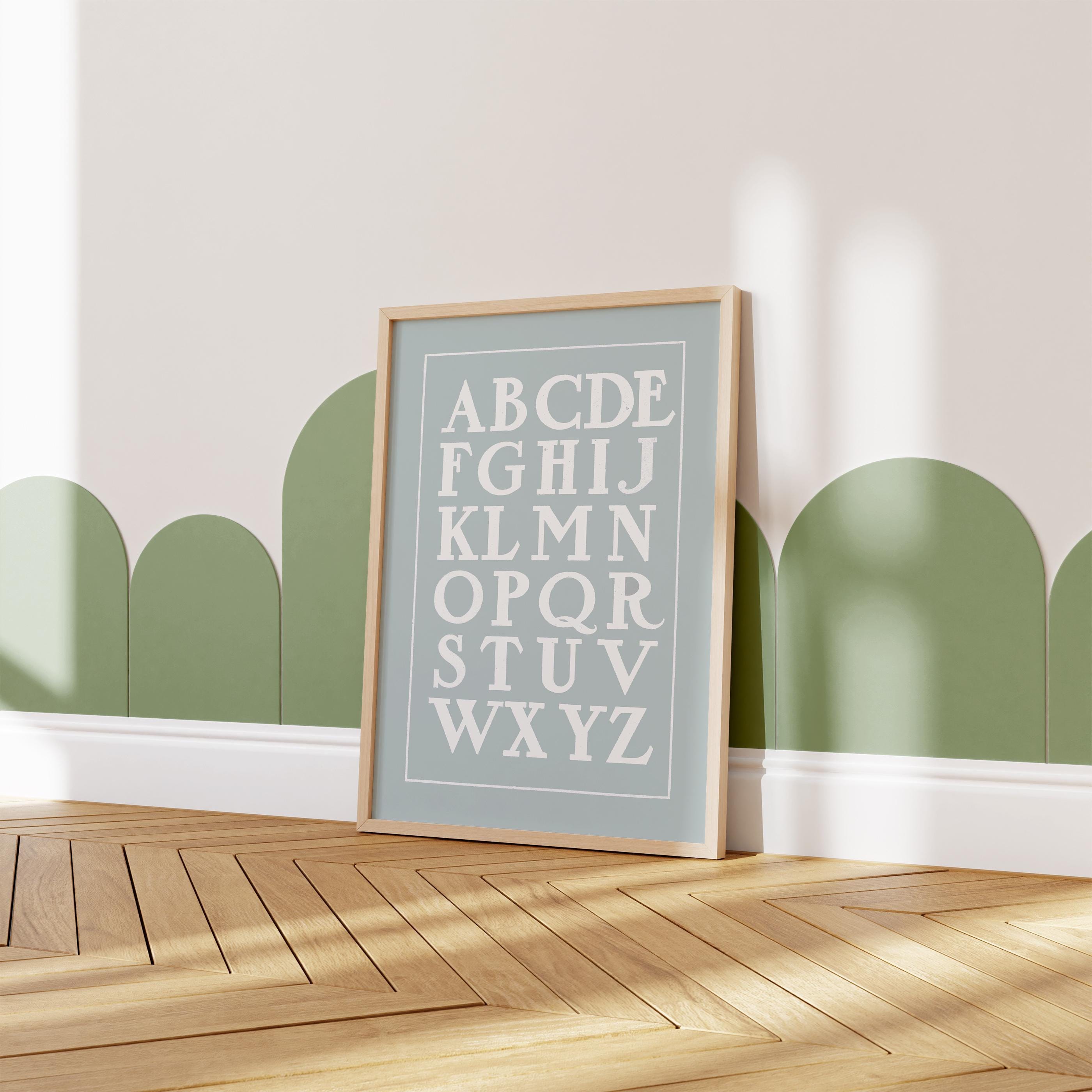 Vintage Alphabet Poster | Abc Print | Vintage Nursery Decor | Blue ...