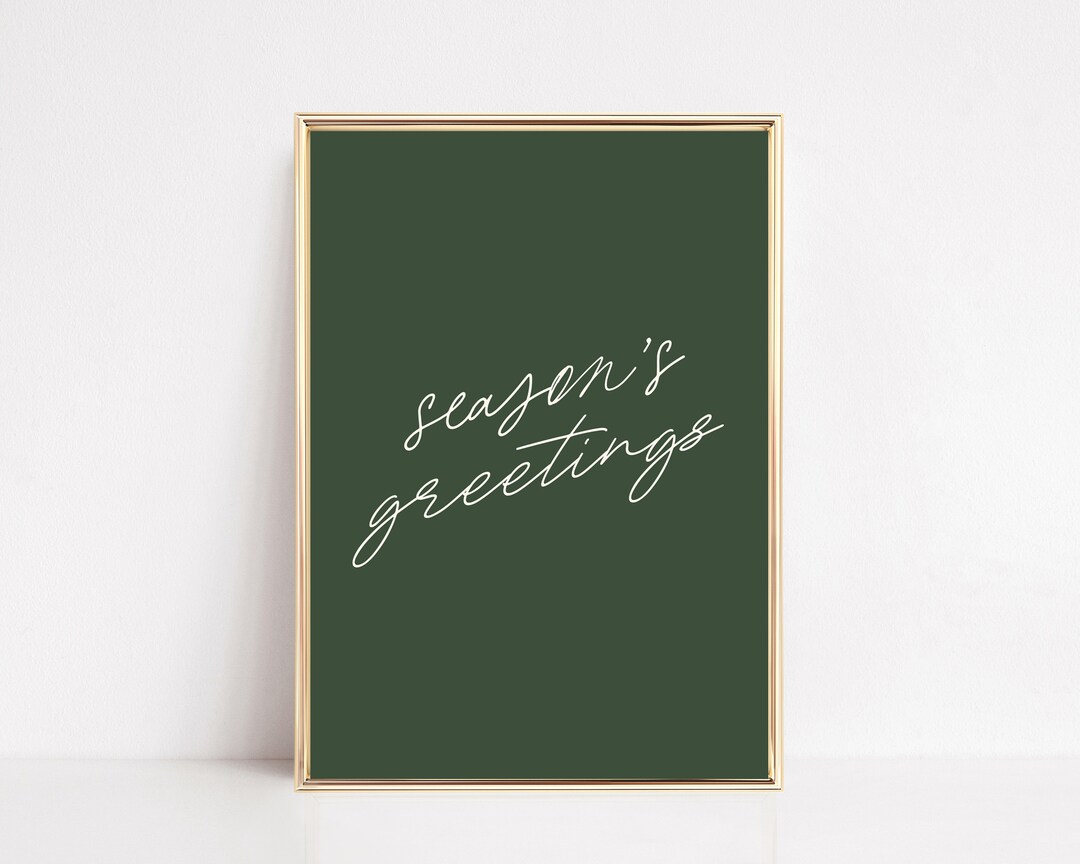 Holiday Decor | Seasons Greetings Print | Classic Christmas Print ...