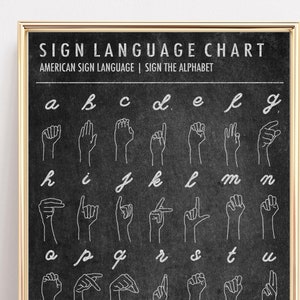 Sign Language Poster Neutral Classroom Homeschool - Etsy