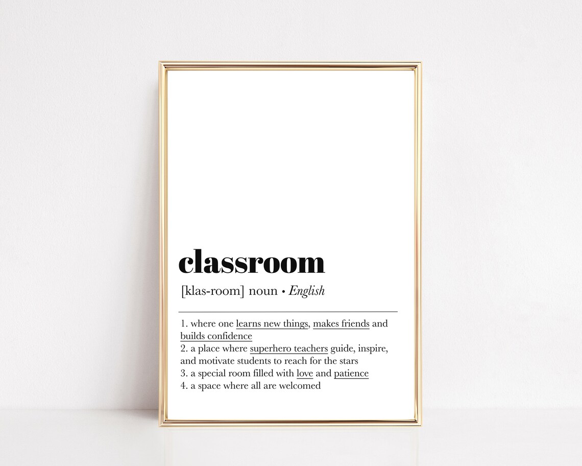 Classroom Definition Print Minimalist Classroom Decor - Etsy