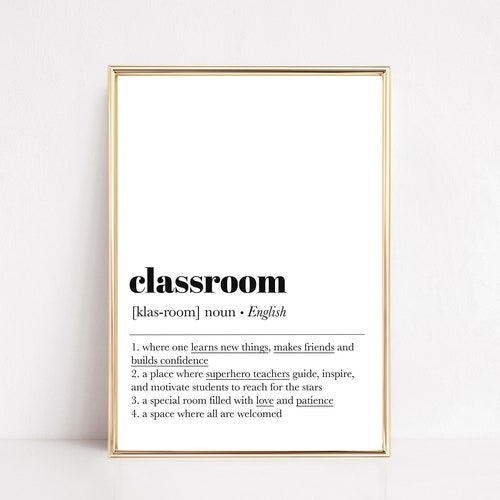 Classroom Definition Print Minimalist Classroom Decor - Etsy