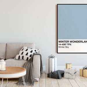 Winter Sky Print Printable Winter Wall Art Blue Color Block Poster ...