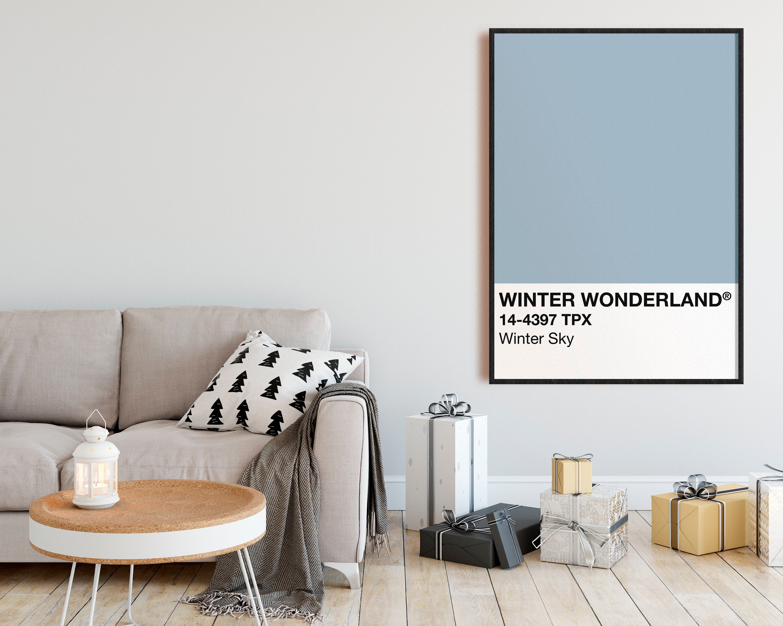Winter Sky Print Printable Winter Wall Art Blue Color - Etsy