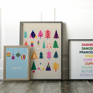 Colorful Christmas Decor | 20 Christmas Wall Art Printables | Bright ...