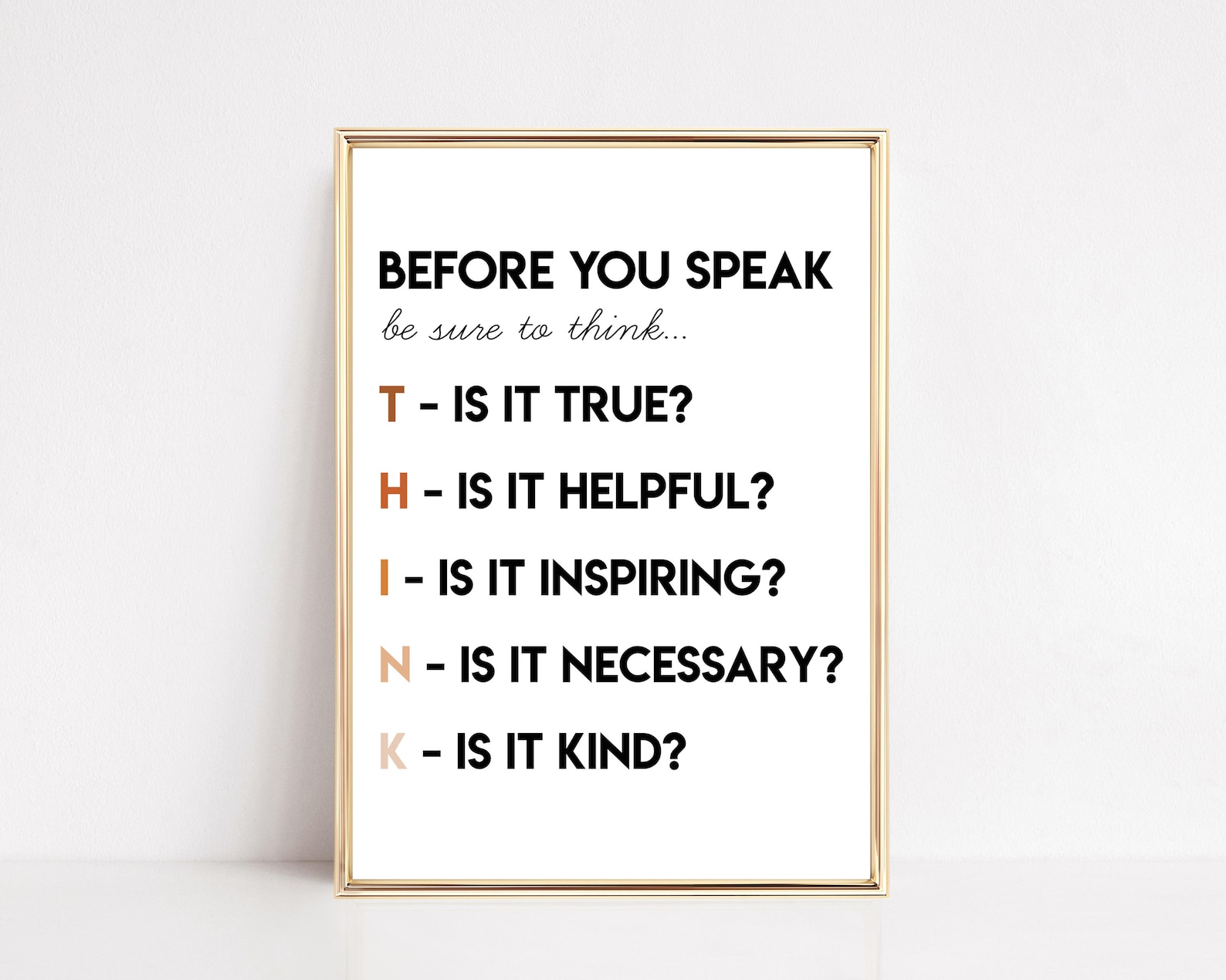 Think Before You Speak Poster Neutral Classroom Printable - Etsy
