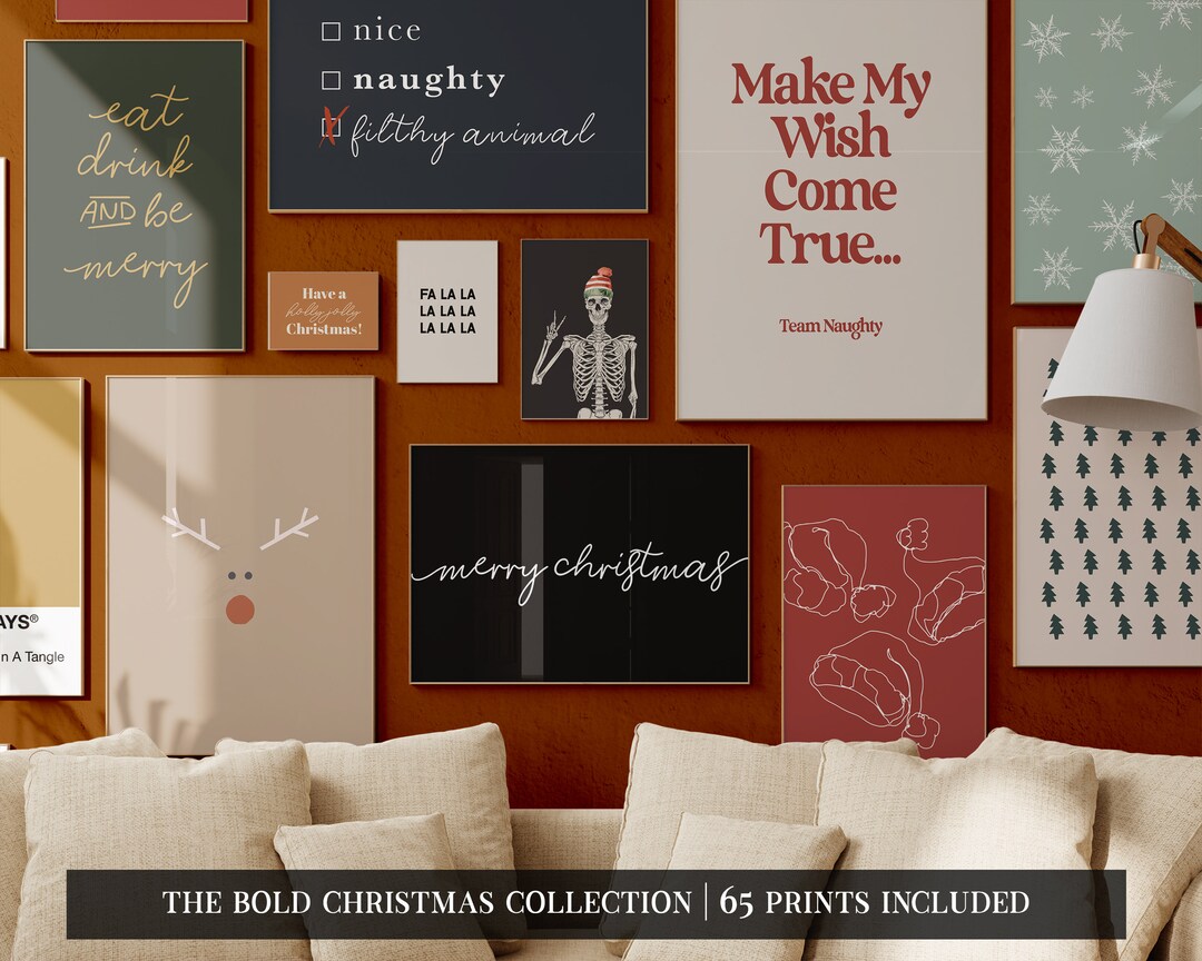 Christmas Art Mega Bundle | 65 CHRISTMAS PRINTS | Boho Christmas Decor ...