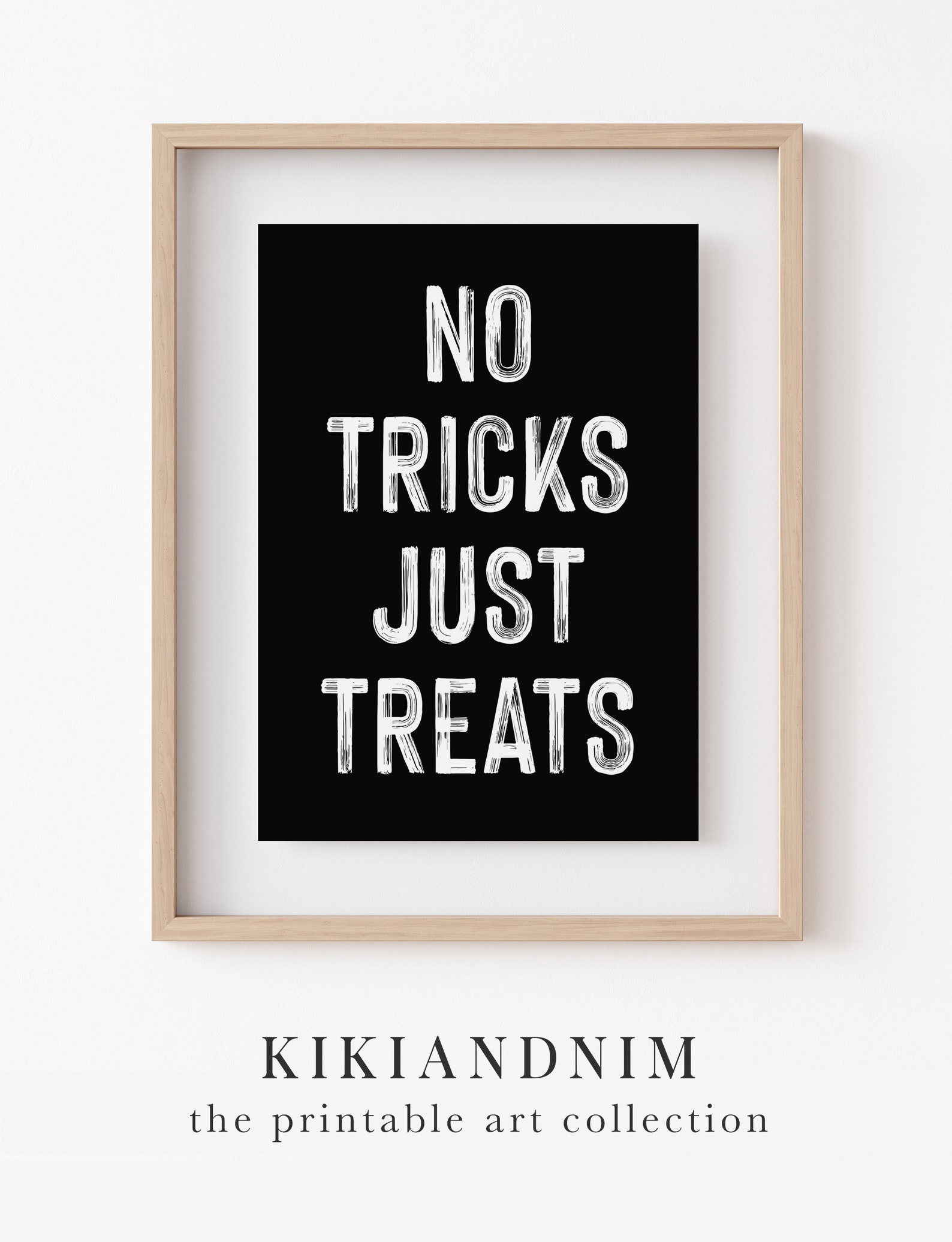 Halloween Printable Wall Art | No Tricks Just Treats | Neutral ...