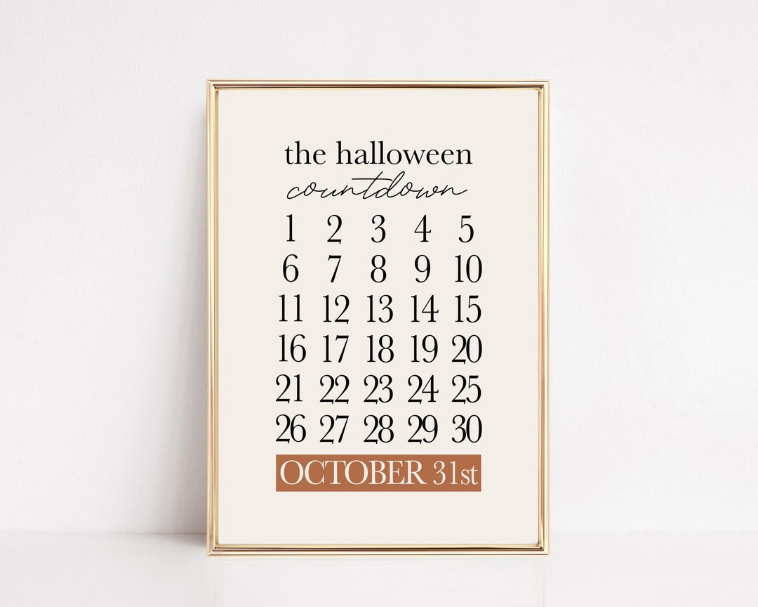 Halloween Advent Calendar Halloween Countdown Calendar Printable ...