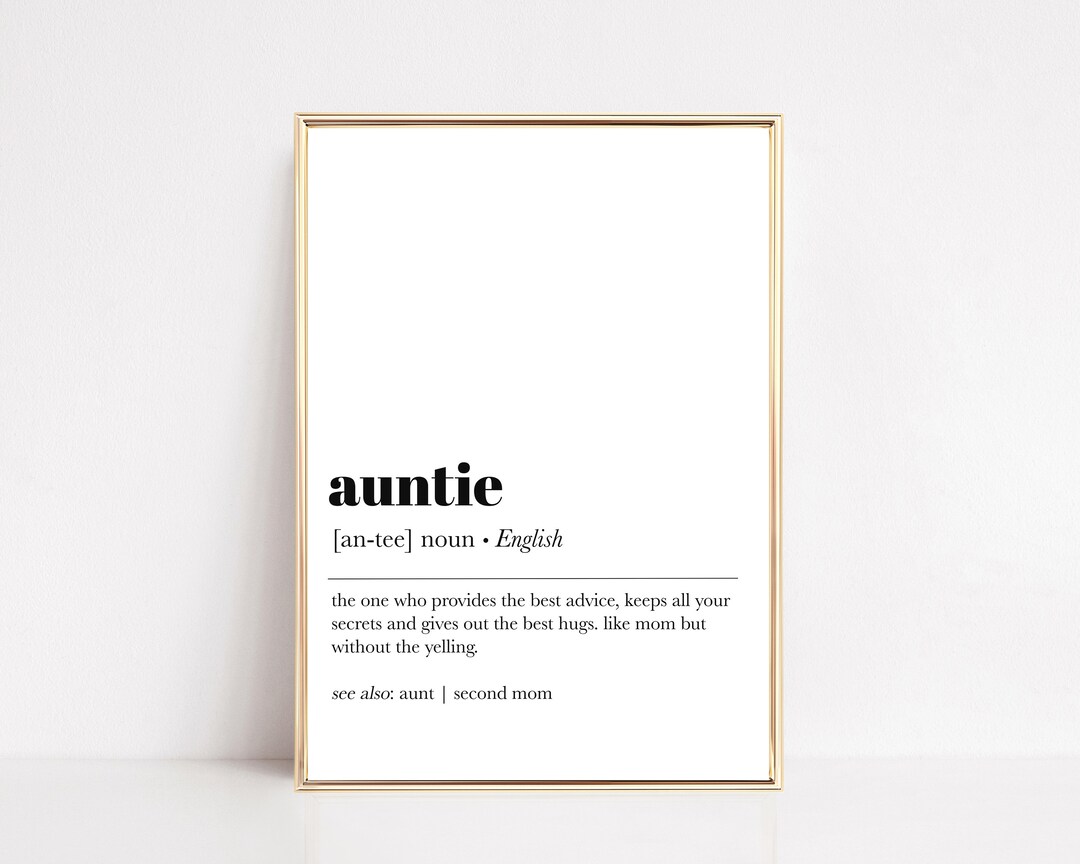 Auntie Definition Print | Gifts for Her | Gifts for Aunt | Aunt Present ...