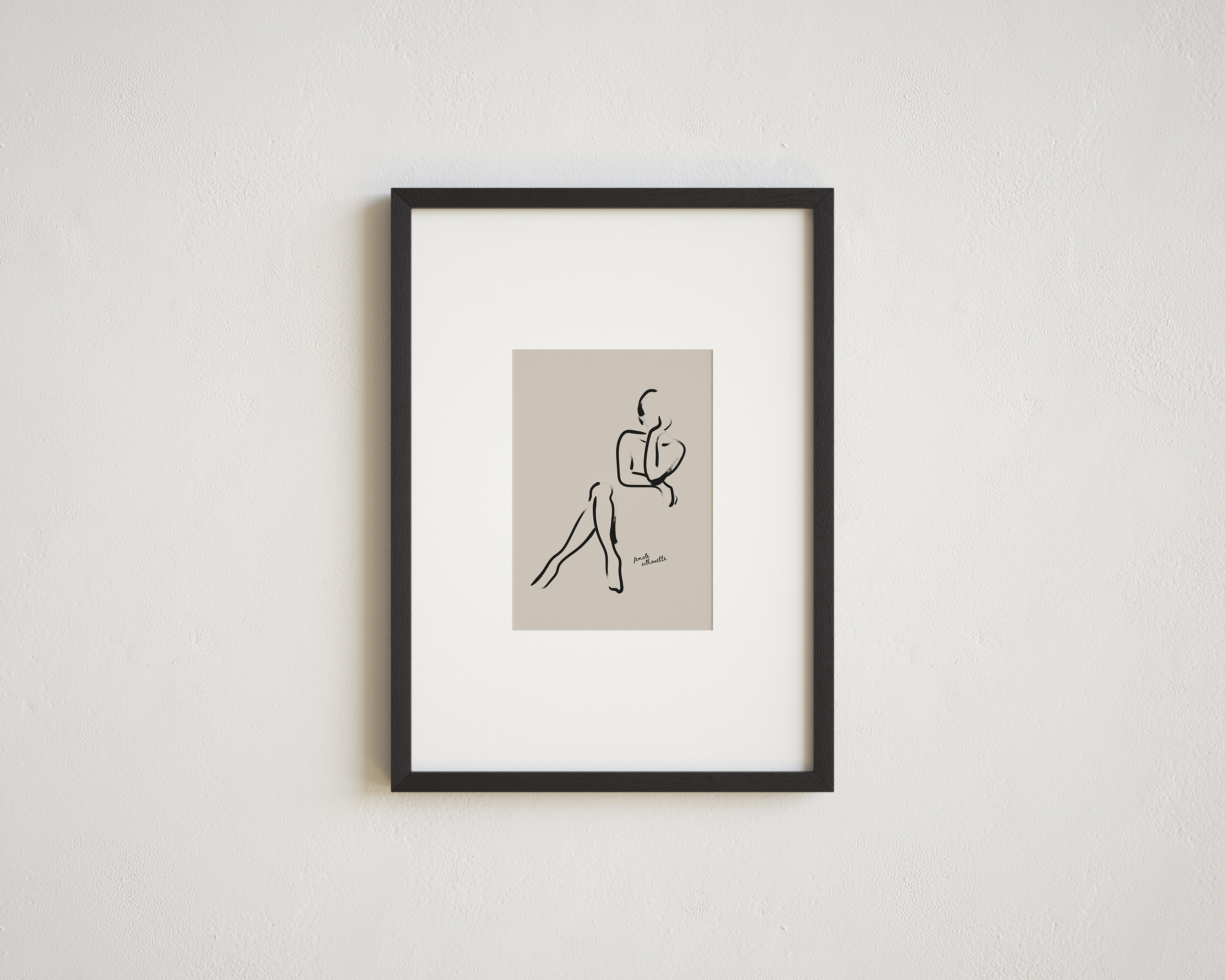 Nude Line Drawing Sexy Woman Wall Art One Line Art Beige | Etsy