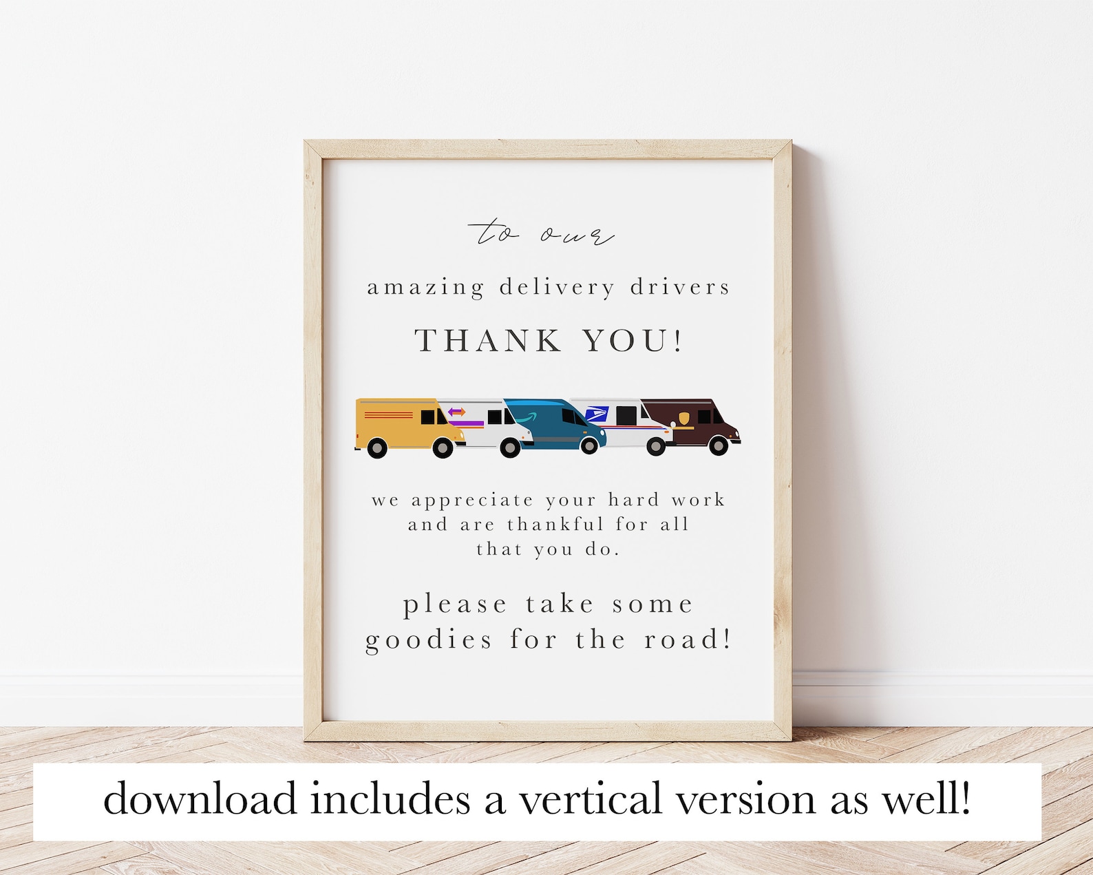 Delivery Driver Thank You Sign 8x10 Delivery Driver Snack - Etsy